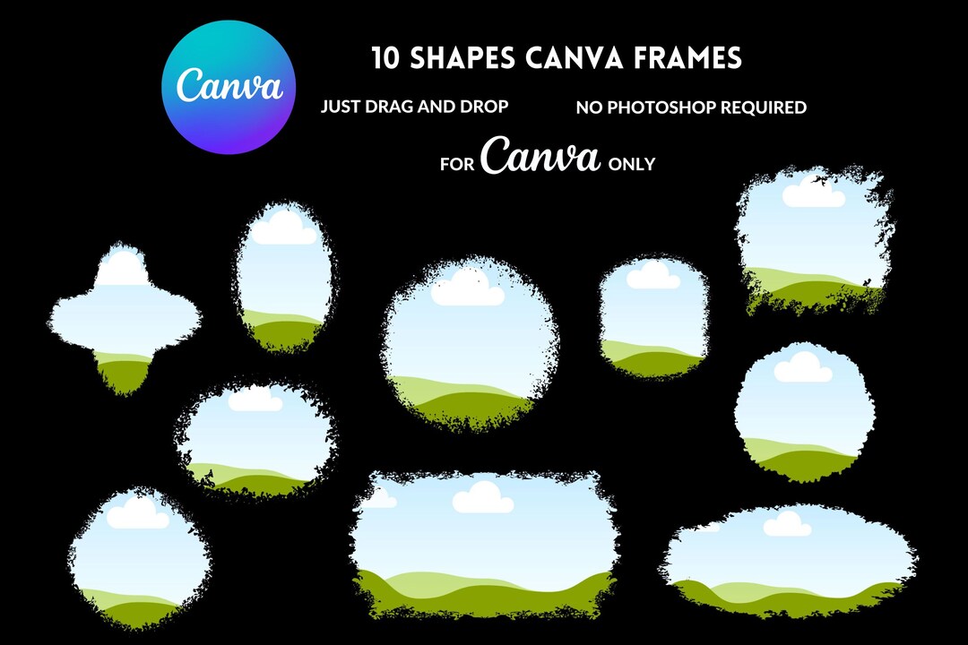 Creative Freedom: Editable Bleach Effect Canva Frames, Brush Stroke ...