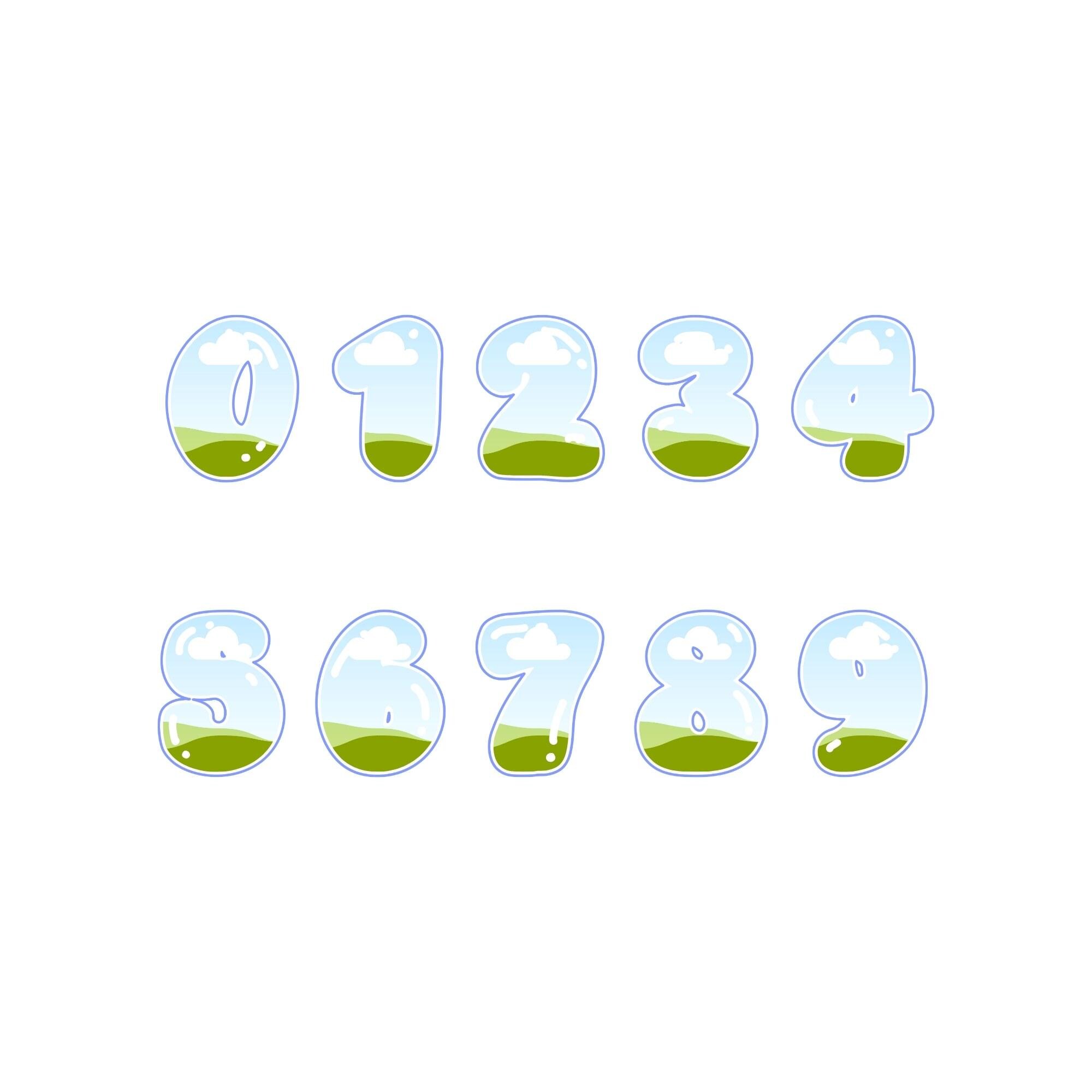 Editable Fluffy Moji Alphabet Letters and Numbers for Canva, Cute Cloud ...