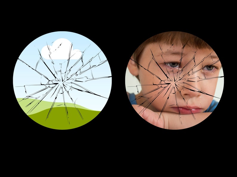 Cracked Window Canva Frames: Broken Glass Templates (digital Download ...