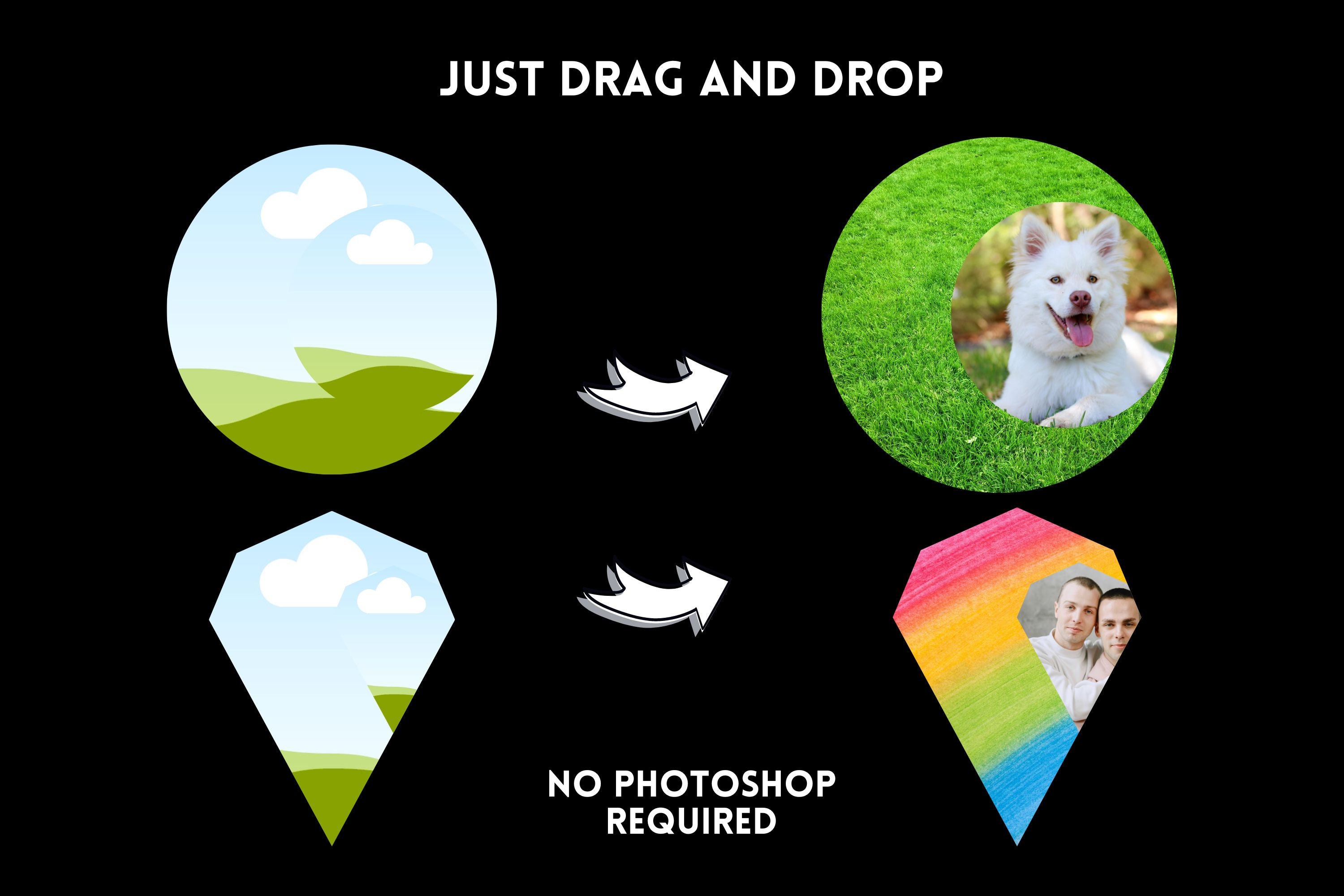 Editable 2 Separate Layer Canva Frames, Abstract Shape Canva Frames ...