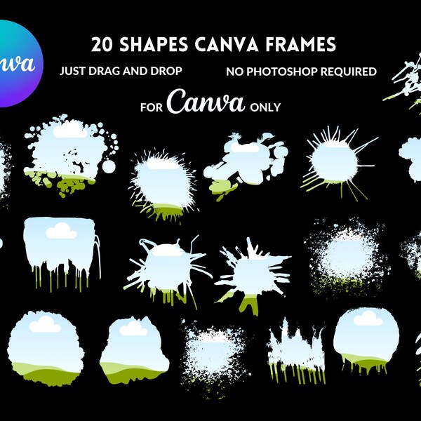 Custom Grunge Background Canva Frames - Etsy