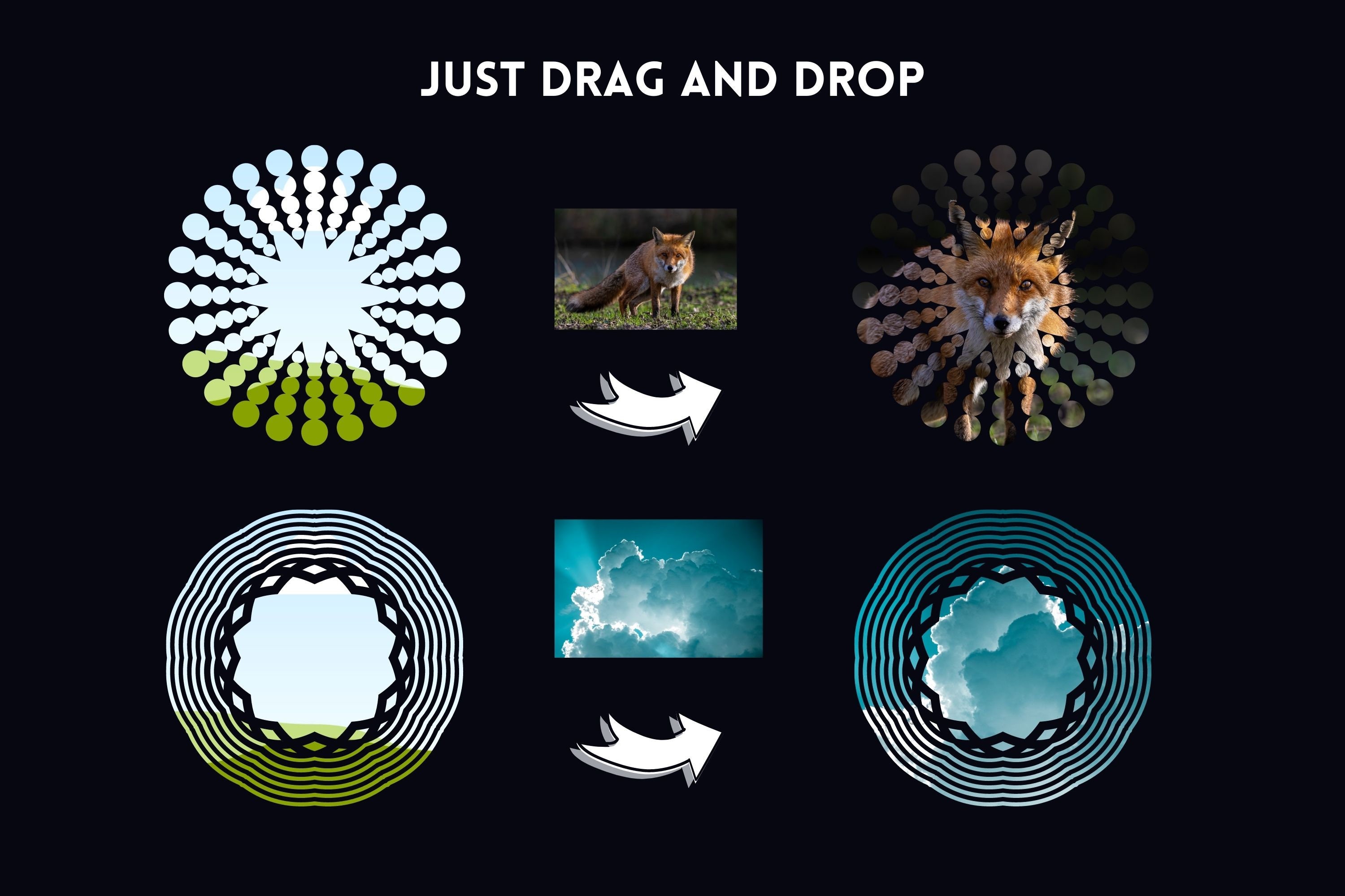 Editable Wind Spinner Canva Frame, Abstract Shape Canva Frames, Fill ...