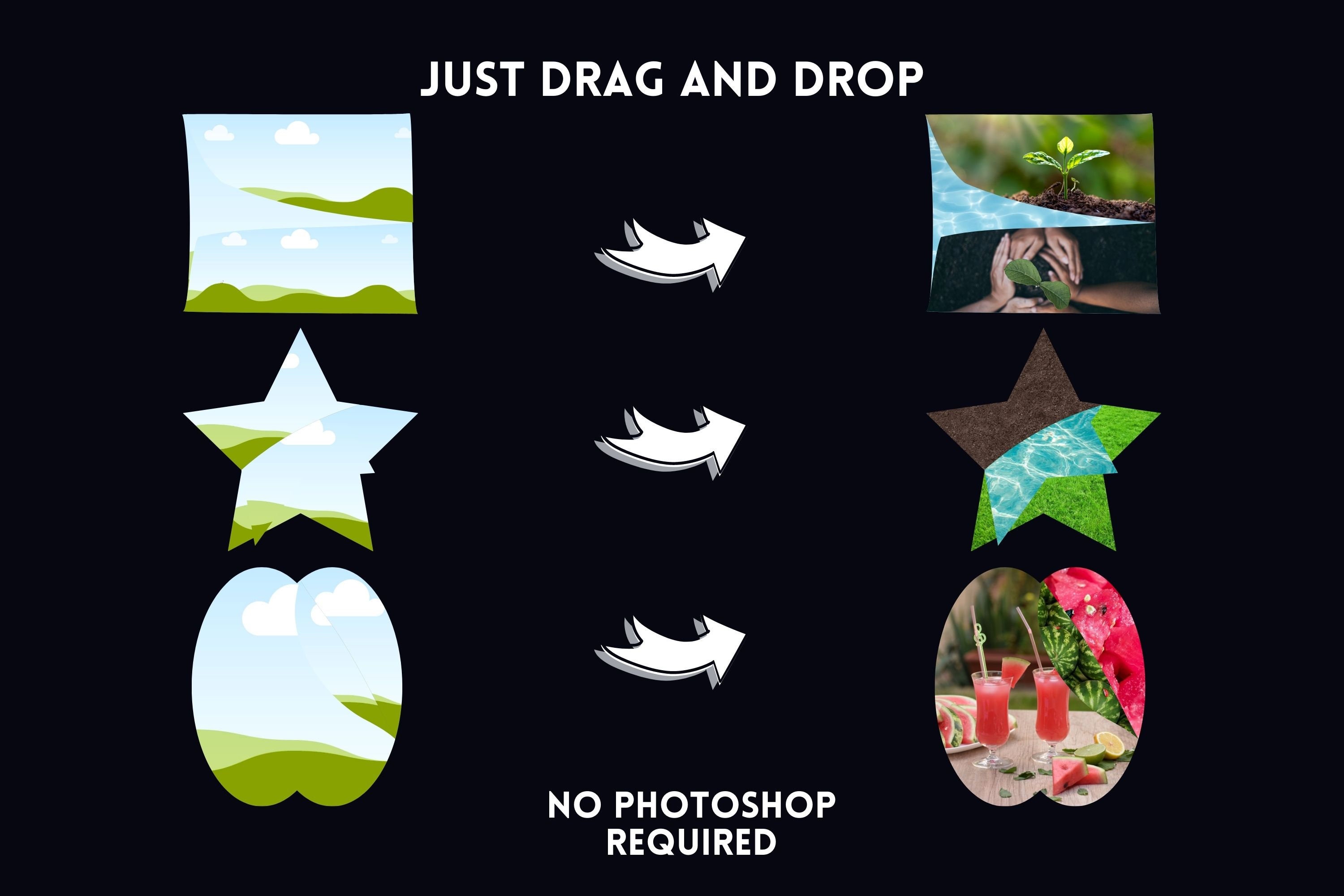 3 Separated Layers Canva Frames, Canva Frames Bundle, Fill Your Own ...