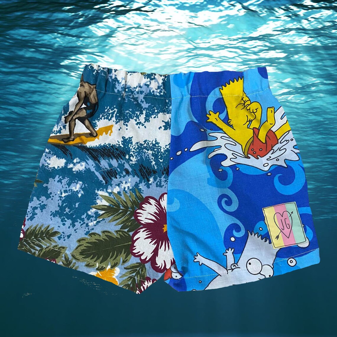 Bart Simpson Los Simpsons Tropical Surf vintage up-cycled - Etsy España