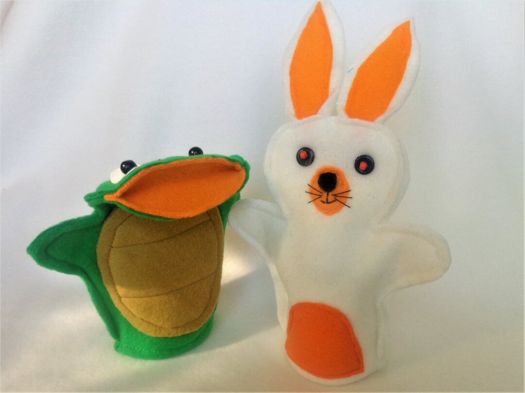 The Hare & the Tortoise Story Set. Two Hand Puppets to - Etsy