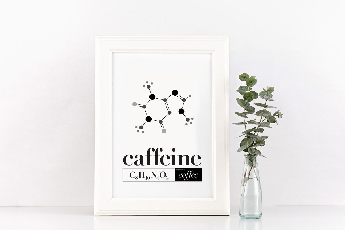 Caffeine Chemistry > Quirky Coffee Typography Print / Kitchen / Home ...