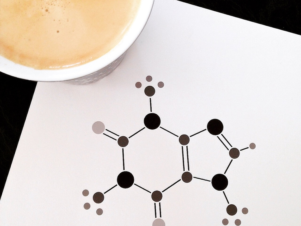 Caffeine Chemistry > Quirky Coffee Typography Print / Kitchen / Home ...