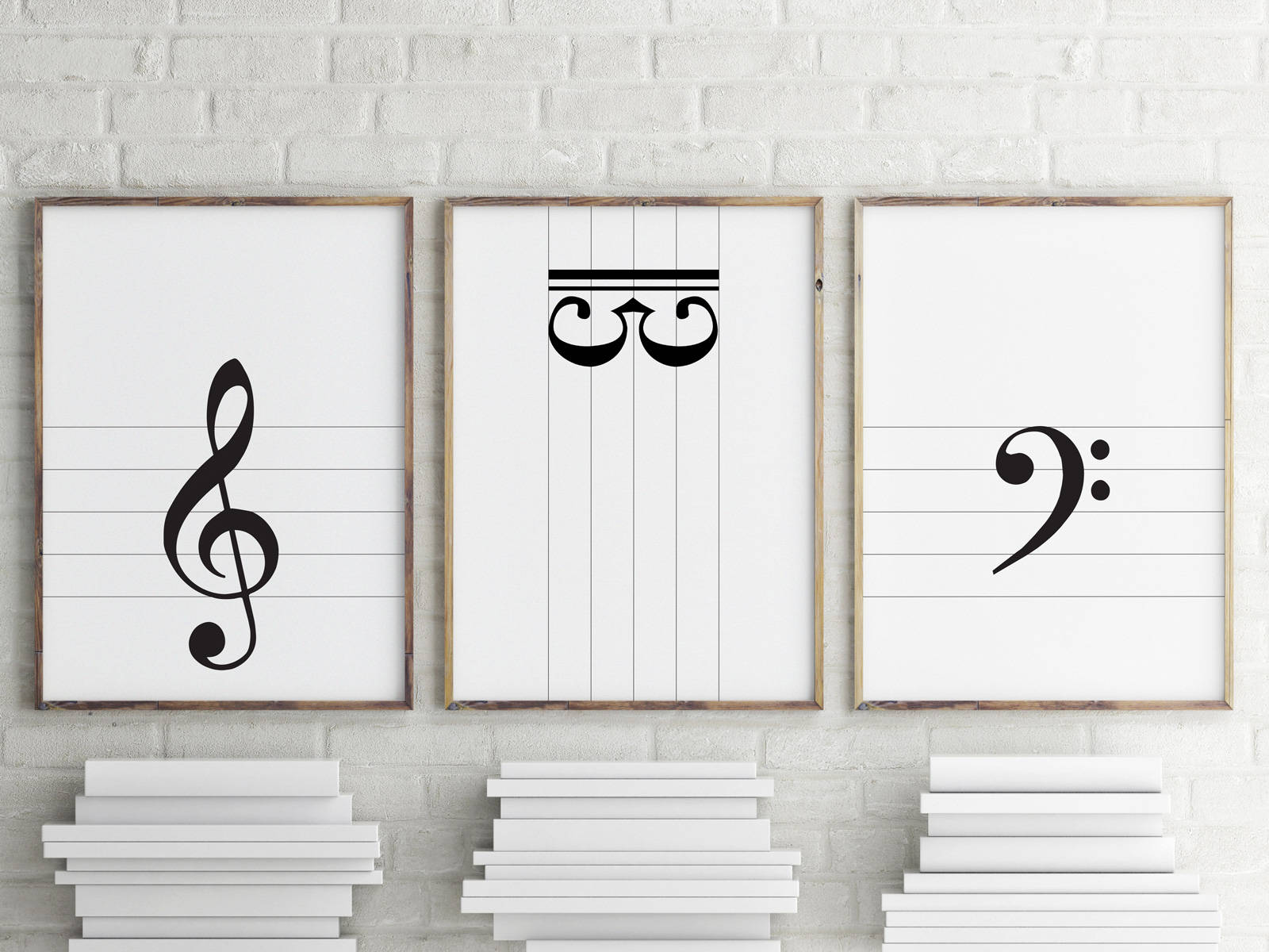 Music Prints: Treble Clef / Bass Clef / Alto Clef > Printable Instant ...