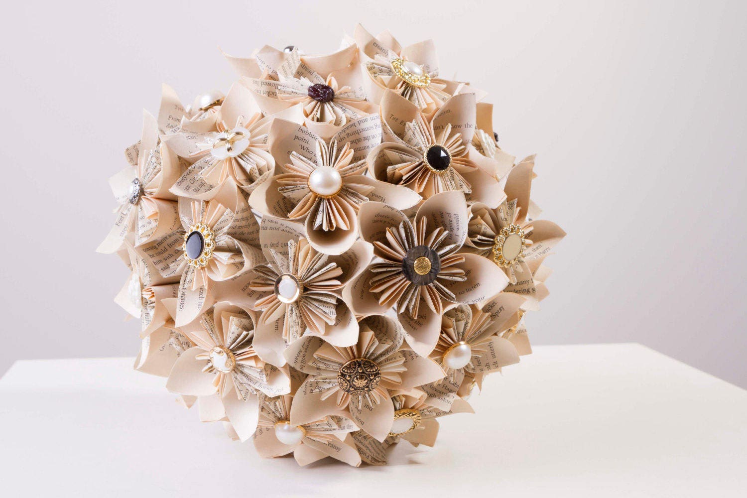 On long wrapped wire stems Bouquet of 6 vintage sheet music paper ...