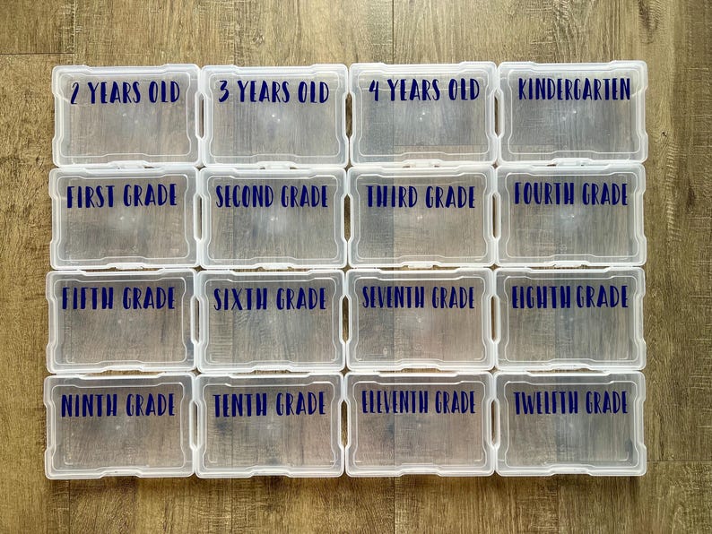 School Years Milestone Photo Keeper Box | Kids, Student, School Days ...