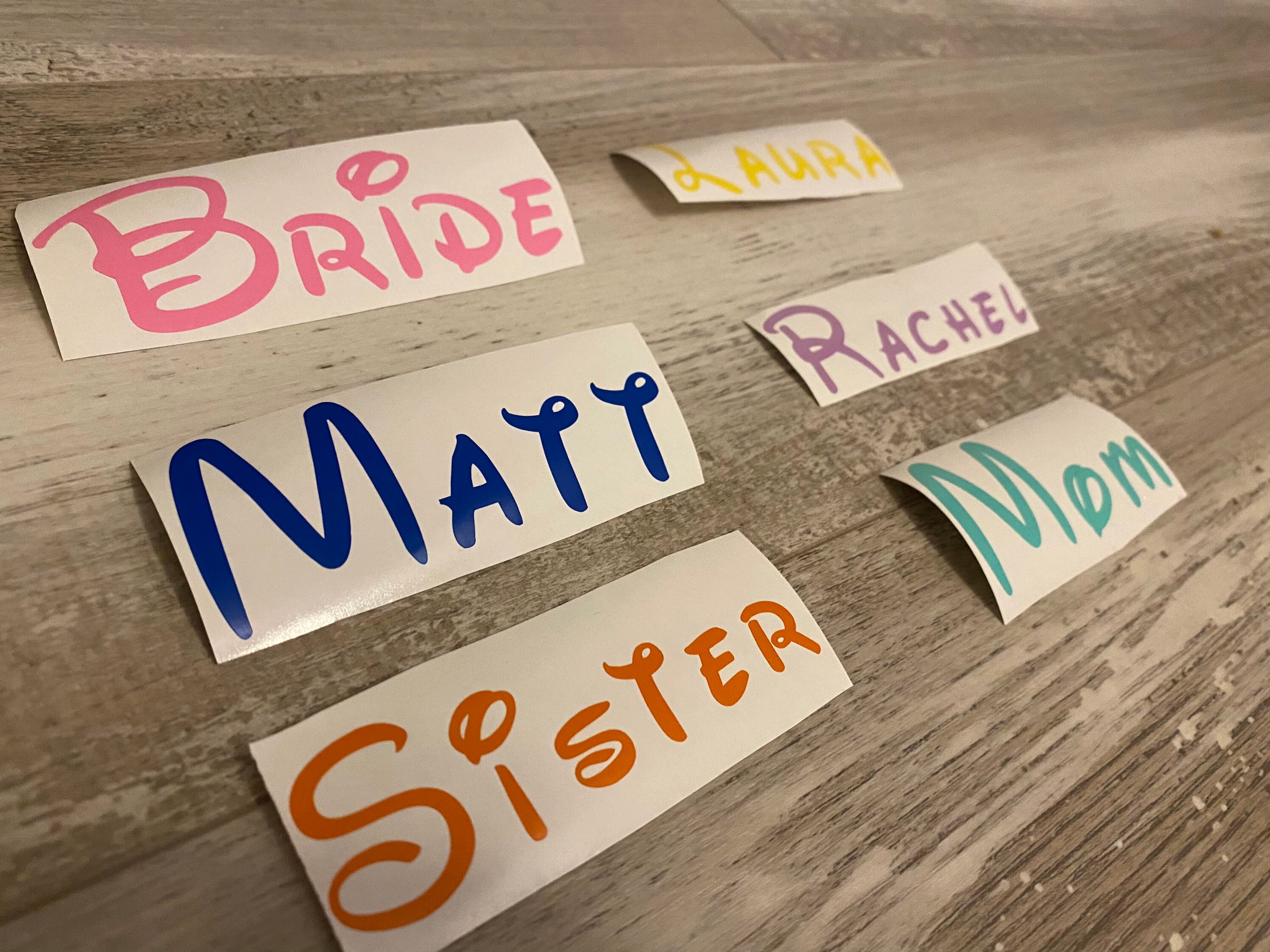 DISNEY Themed Vinyl Decal Stickers Personalize with Name | Etsy