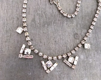 Rhinestone necklace | Etsy