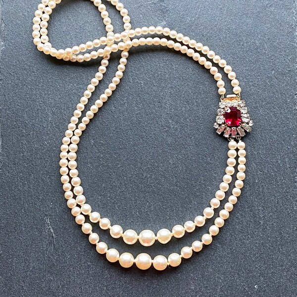 Two Strands Pearls - Etsy