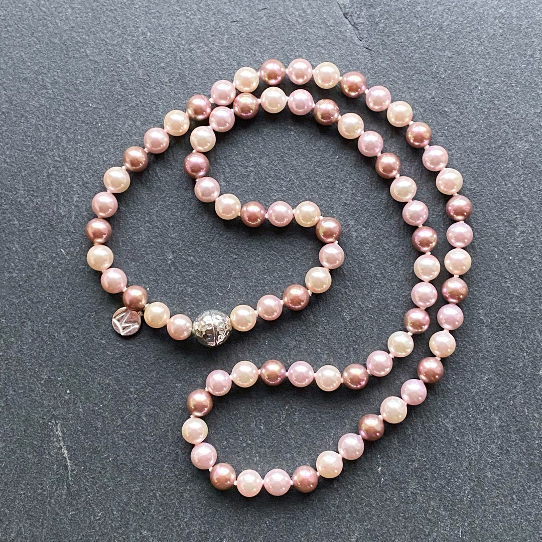 MAJORICA PEARLS Single Strand of Pink Shell Pearls, Spanish Pearl ...