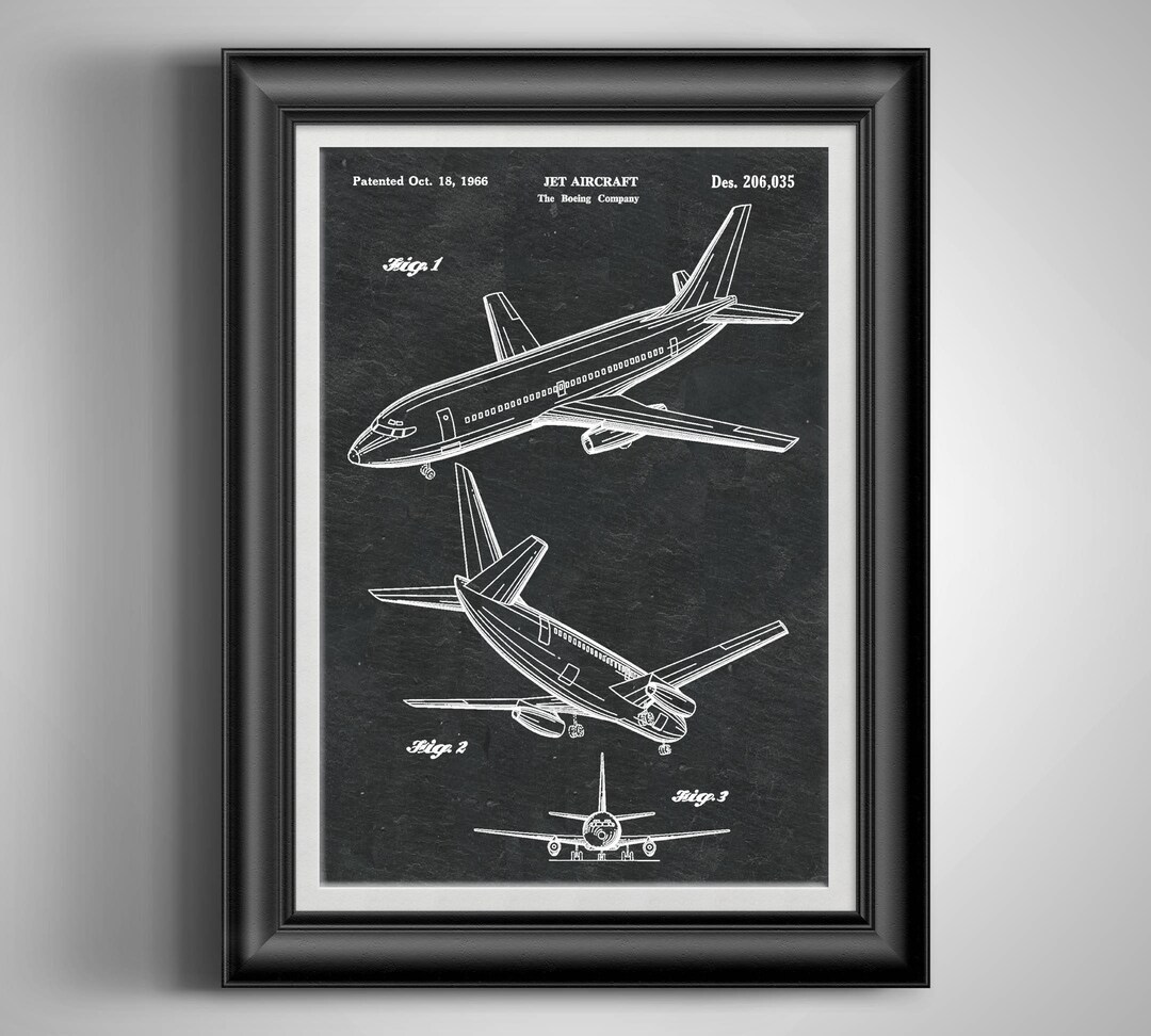 Boeing Jet Plane Gifts for Pilots Airplane Aviation Gifts Airplane Art ...