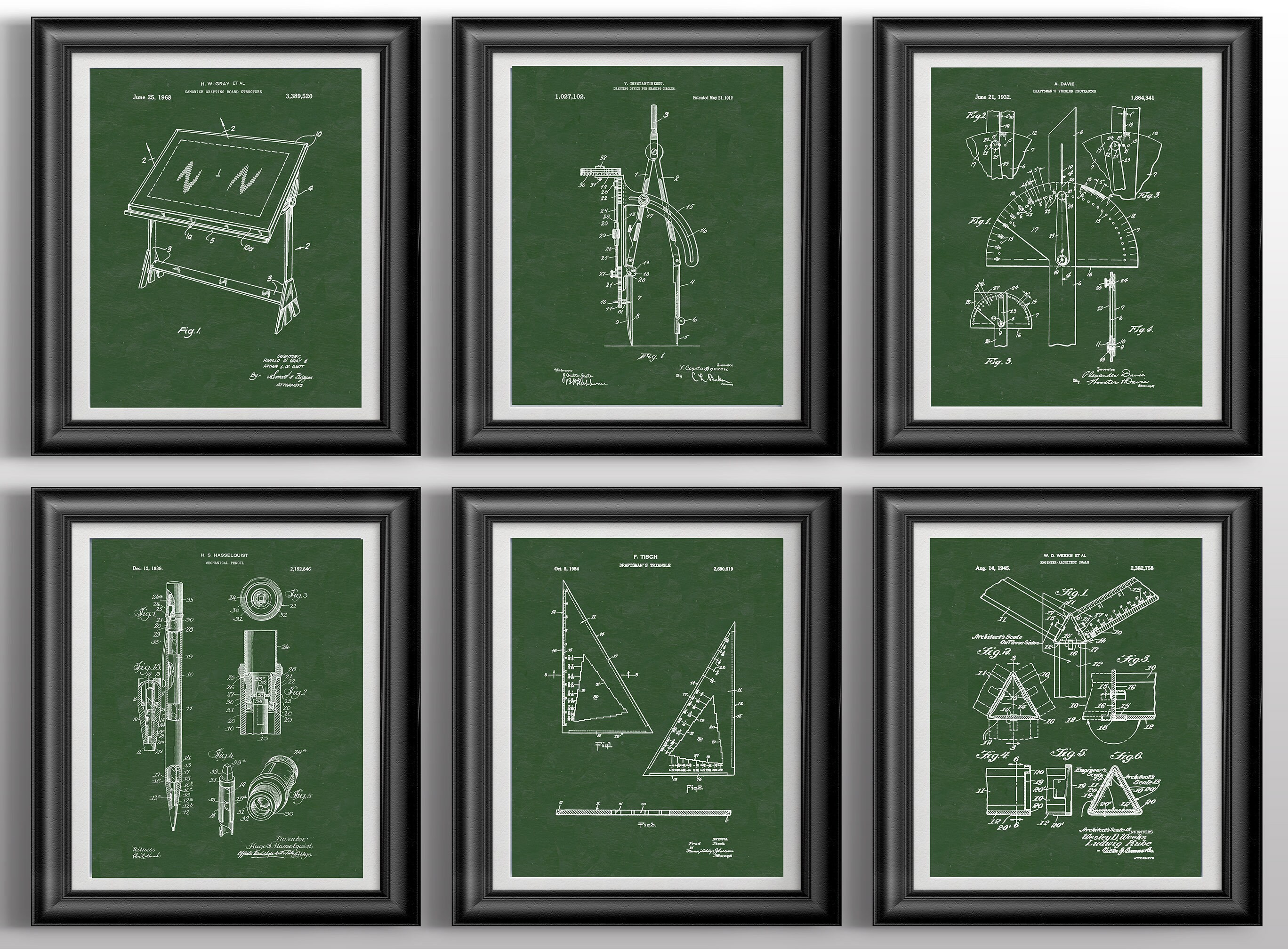 Architecture Poster Set of 6 Wall Art Engineer Gifts | Etsy