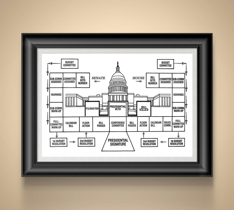 Political Science Bill Law Creation Poster Social Studies Wall Art ...