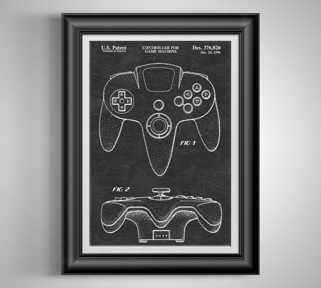 Nintendo 64 Controller Nintendo Poster N64 Controller Nintendo Decor ...