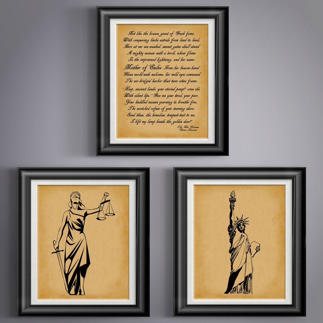 Statue of Liberty Emma Lazarus the New Colossus Poem Print Lady of ...