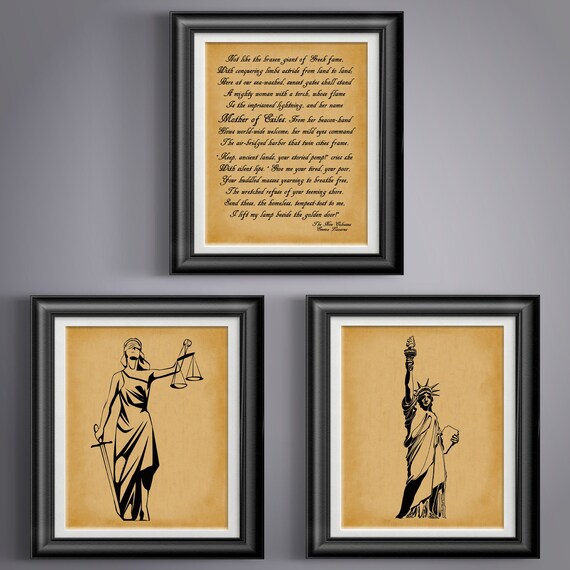 Statue of Liberty Emma Lazarus the New Colossus Poem Print | Etsy