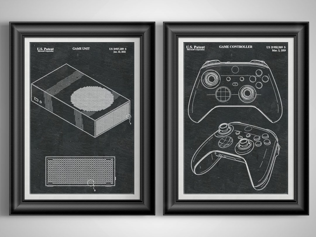 Xbox Video Game Patent Wall Art Set 2 Gaming Posters Room Decor Teen ...