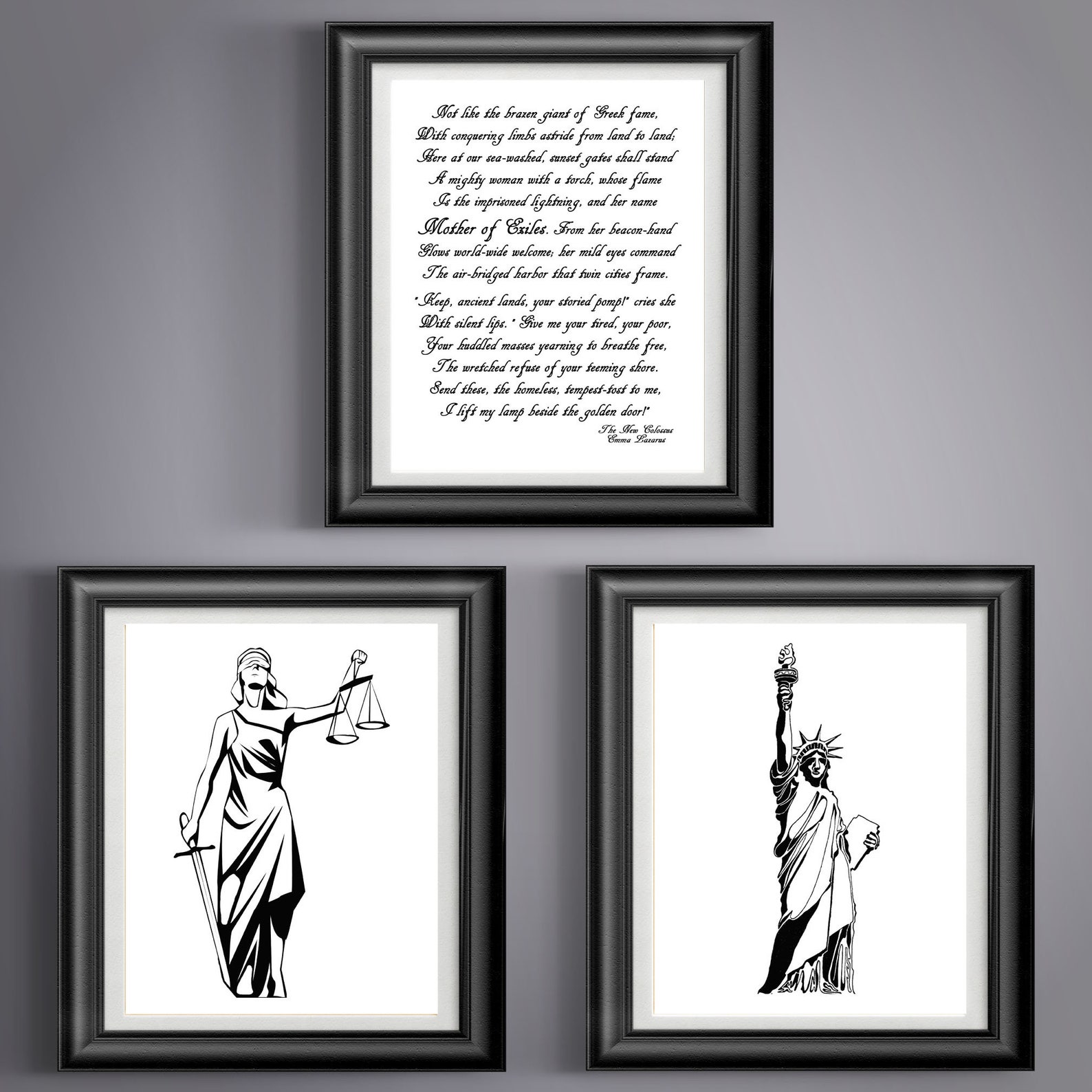 Statue of Liberty Emma Lazarus the New Colossus Poem Print | Etsy