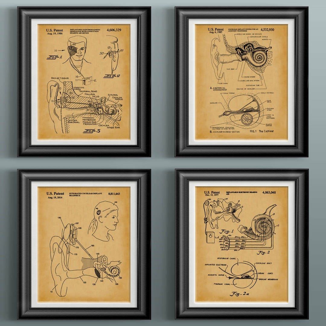 Audiologist Gift for Audiologist Hearing Impaired Art Cochlear Patent ...