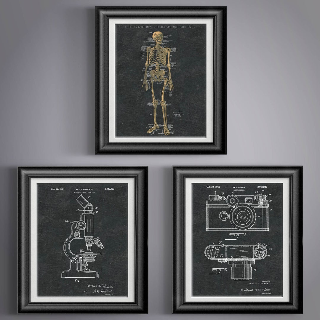 Police Decor True Crime Wall Decor CSI Prints Vintage Microscope Patent ...