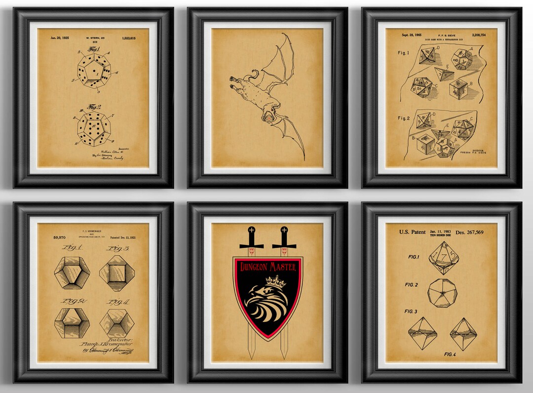 DND Wall Art Dnd Decor Dnd Gifts DND Drawing Geek Decor Gaming Decor ...