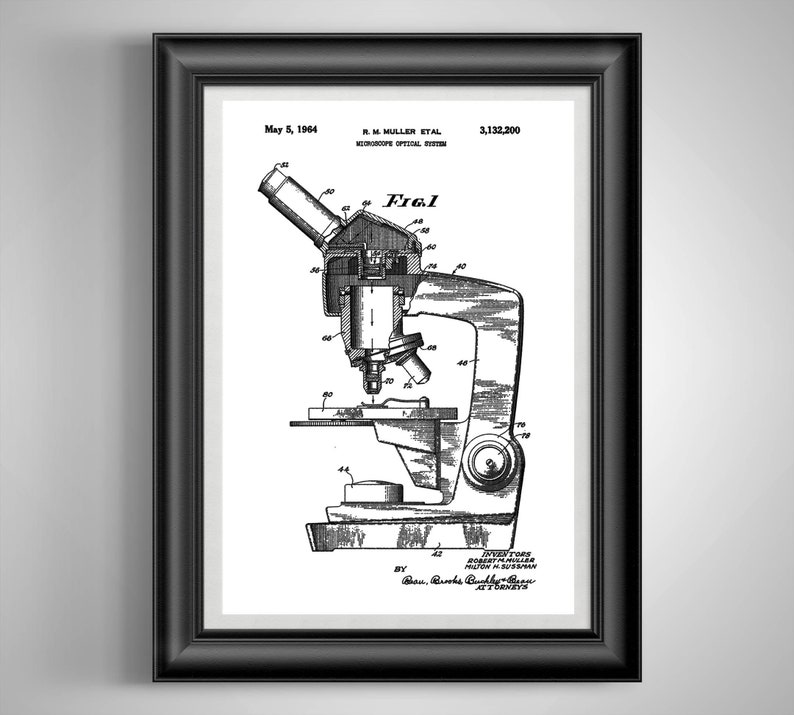Microscope Poster Science Teacher Gift Biology Gifts Scientist - Etsy