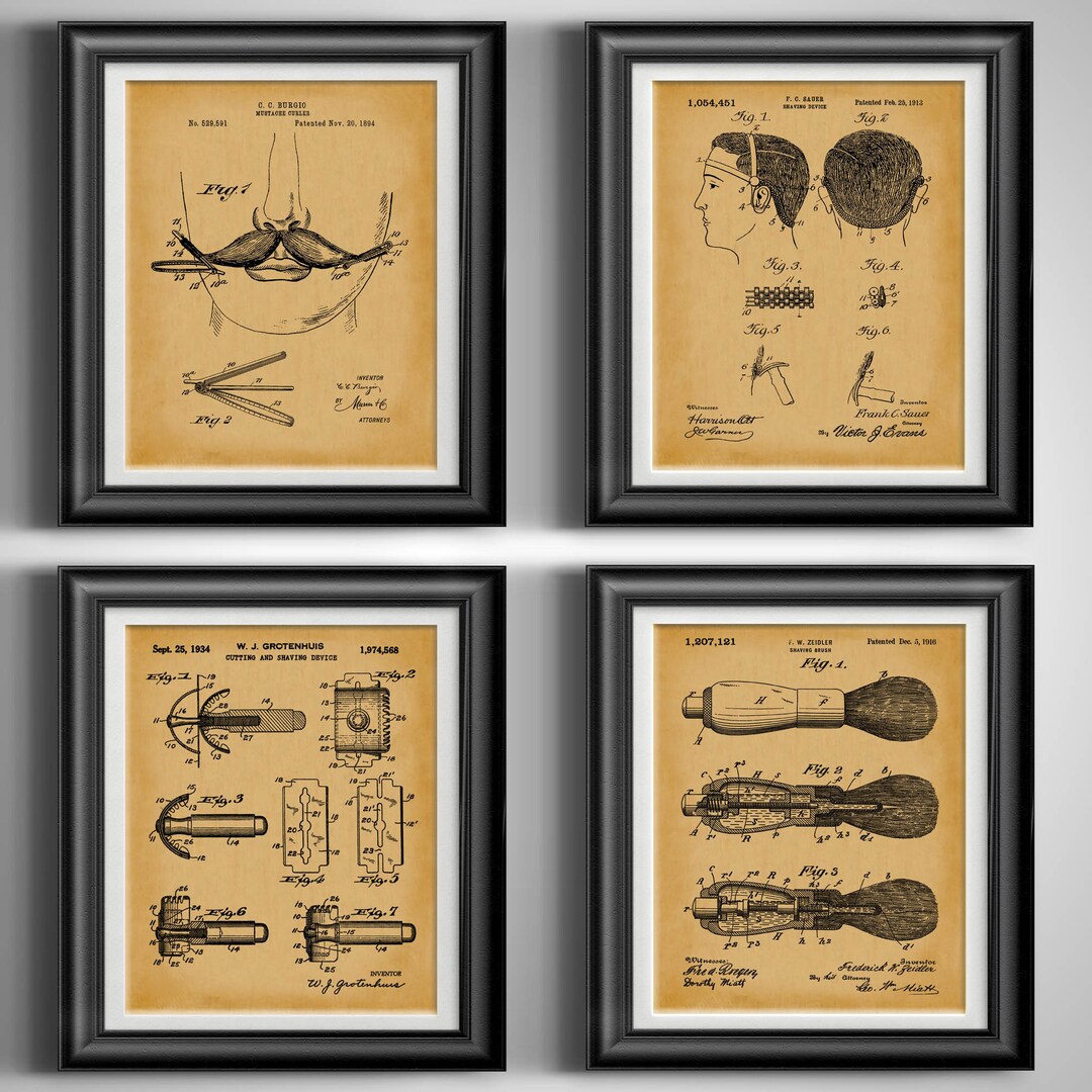 Beard Grooming Kit Funny Bathroom Signs Guys Bathroom Set of Posters ...