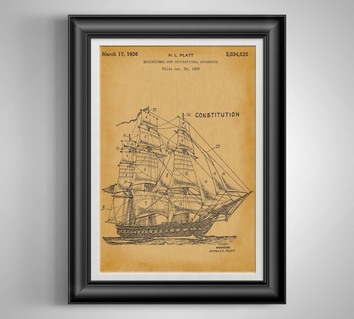 USS Constitution Navy Retirement Gifts Nautical Nursery Prints - Etsy