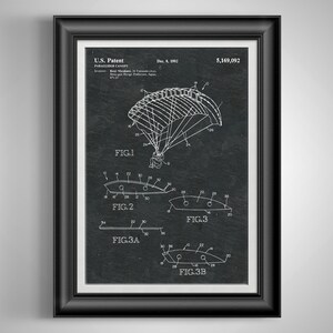 Paraglider Canopy Patent Art Paraglider Print Paraglider Gift for ...