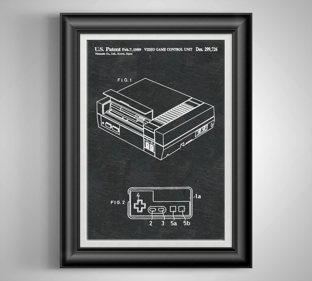 NES Poster Nes Blueprint Nintendo NES Wall Art Vintage NES Art Gaming ...