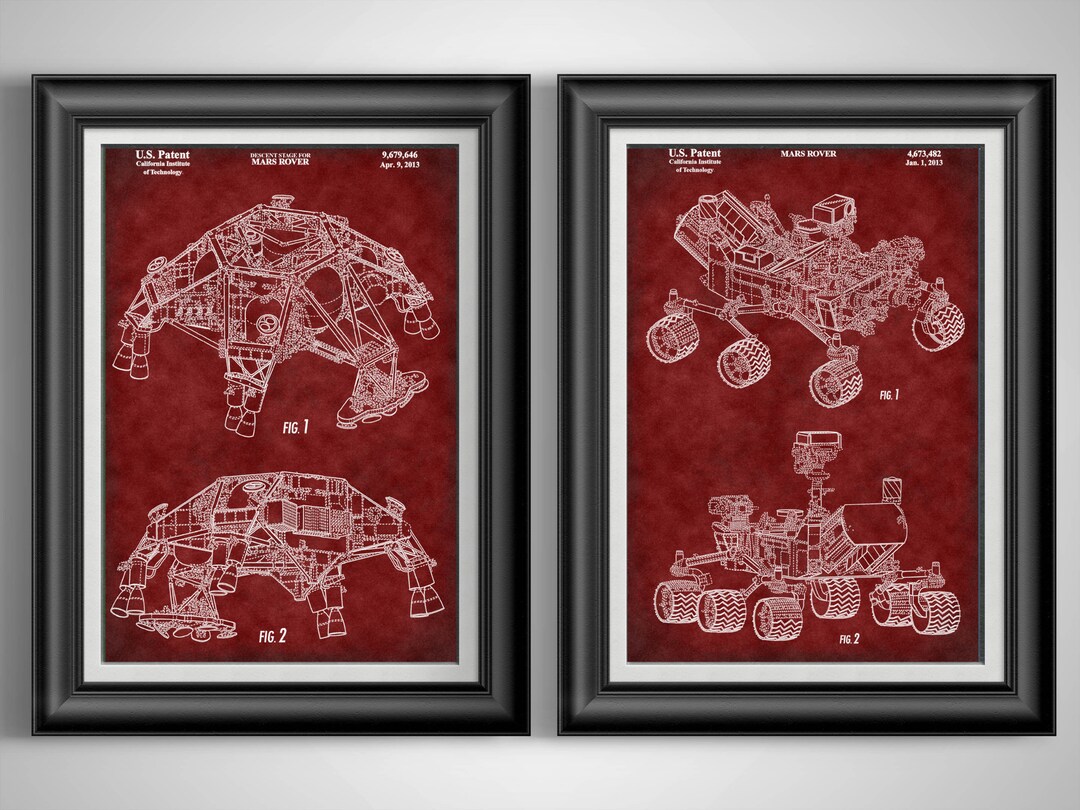 Mars Mission Poster Bundle Set of 2 Prints Perseverance Mars Rover Art ...