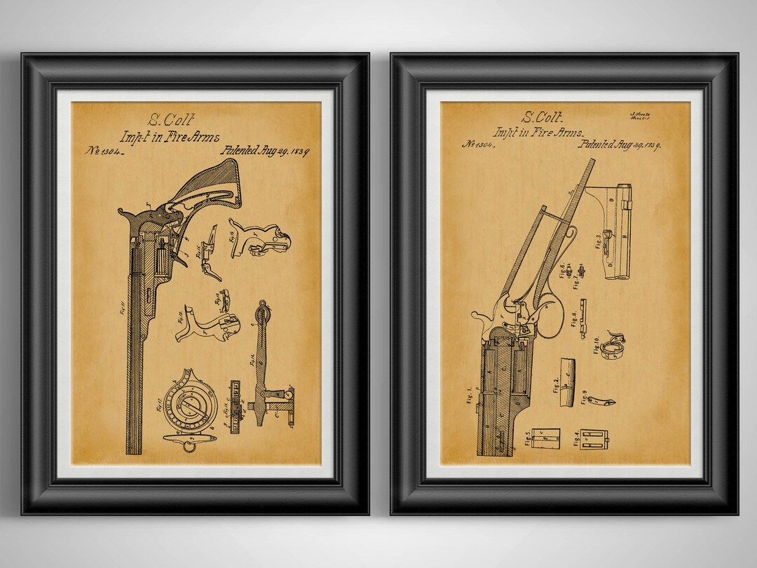 Colt Revolver Gift for Cowboy Decor Sam Military Decor Gun Gifts Second ...