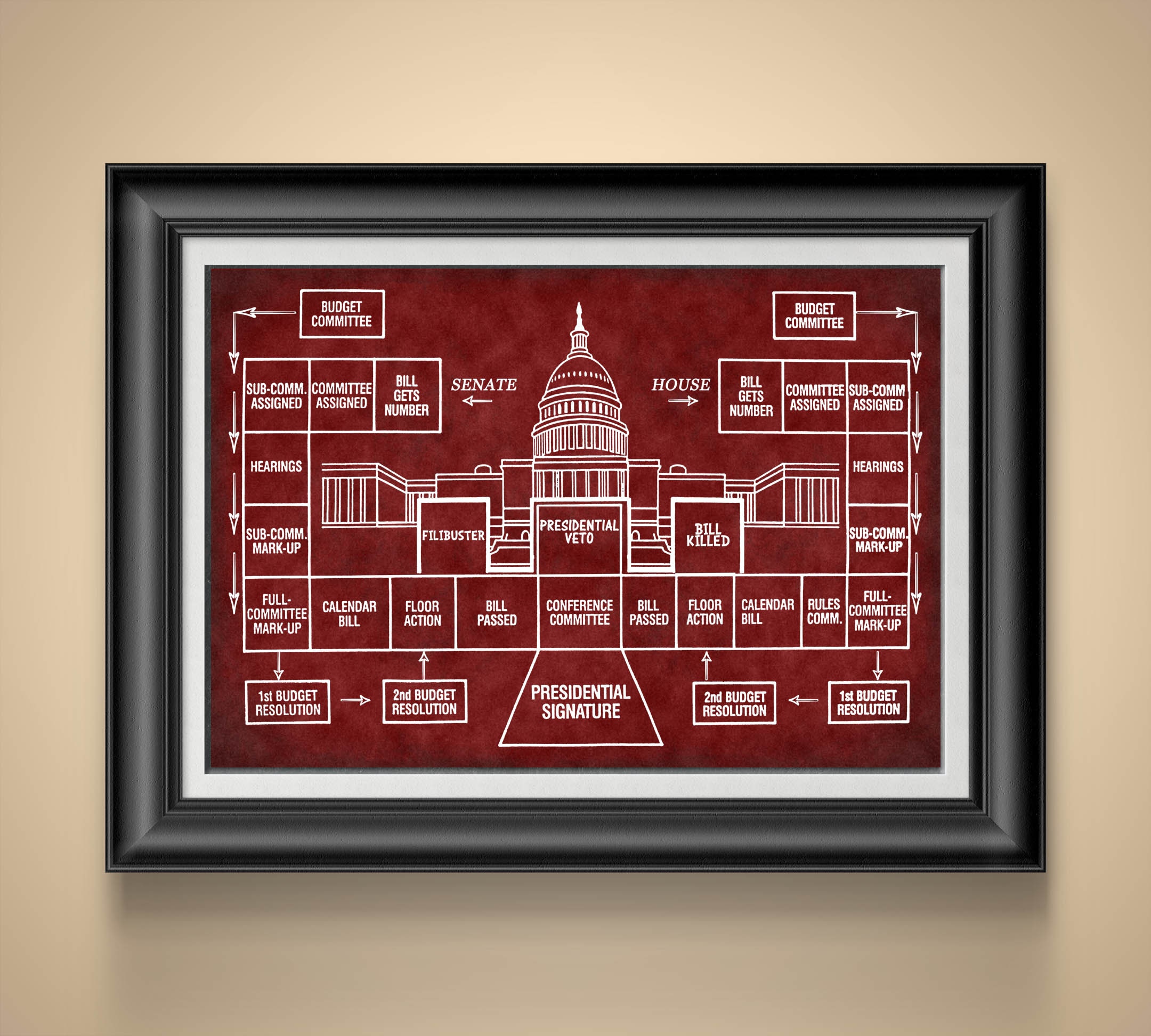 Political Science Bill Law Creation Poster Social Studies Wall Art ...