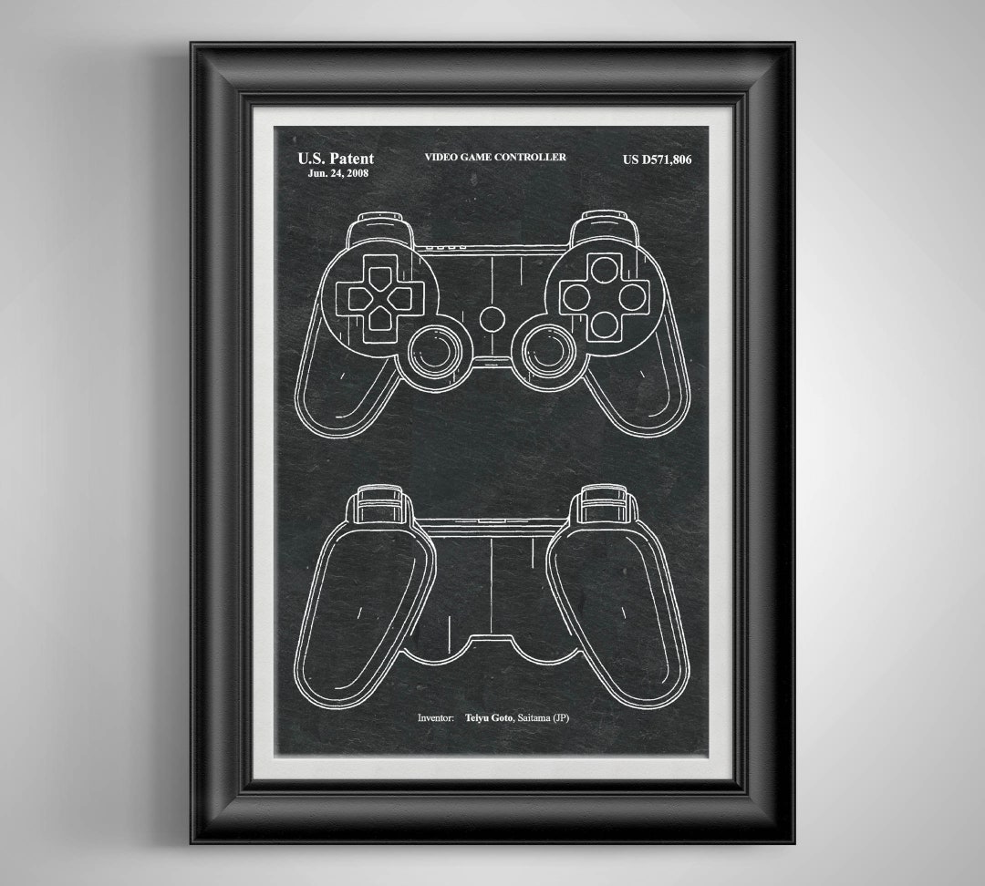 Playstation Controller Gaming Poster, Retro Video Game Wall Art, Teen ...
