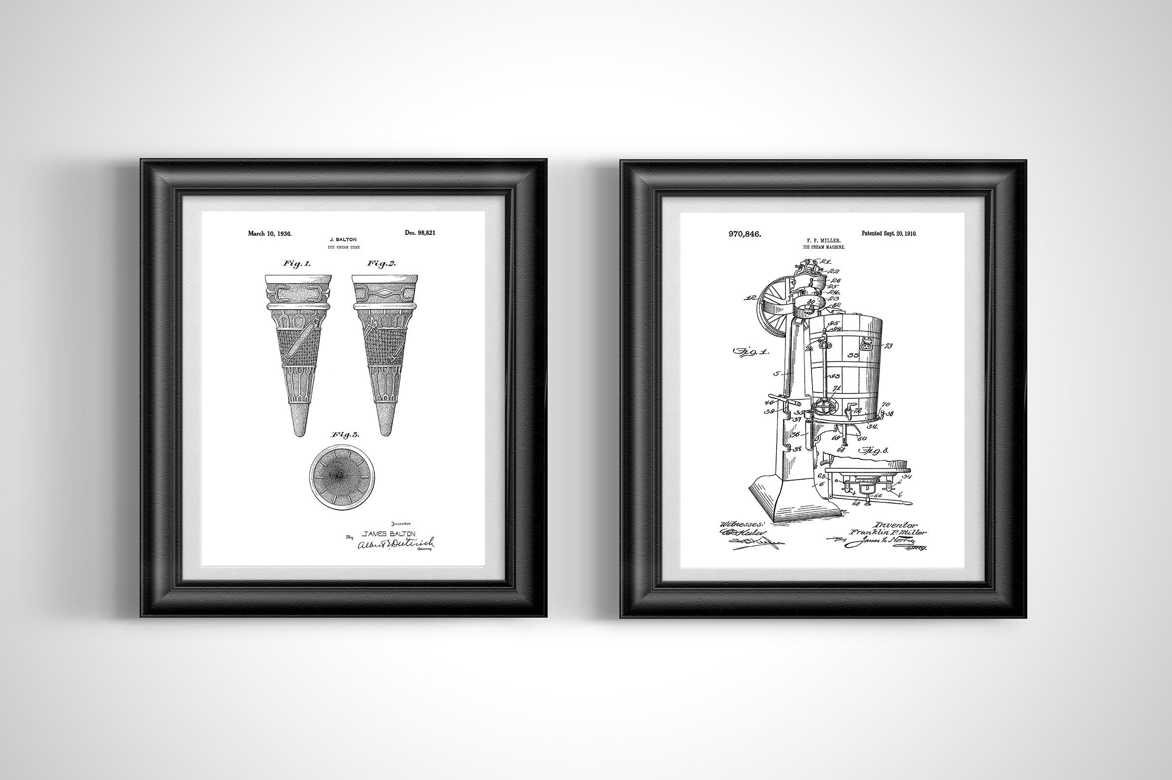 Ice Cream Prints Ice Cream Cone Blueprint Ice Cream Maker - Etsy