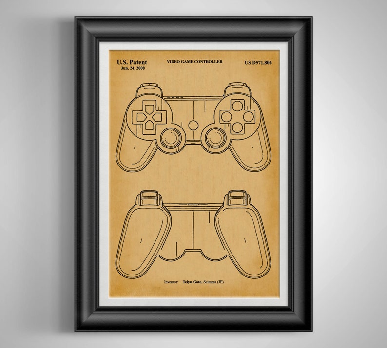 Playstation Controller Gaming Poster, Retro Video Game Wall Art, Teen ...