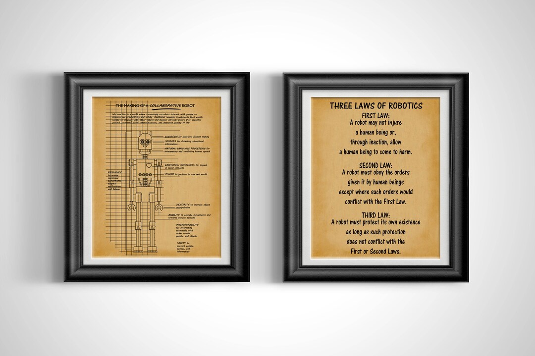 Isaac Asimov Three Laws of Robotics Robot Print Robot Gift Sci Fi ...