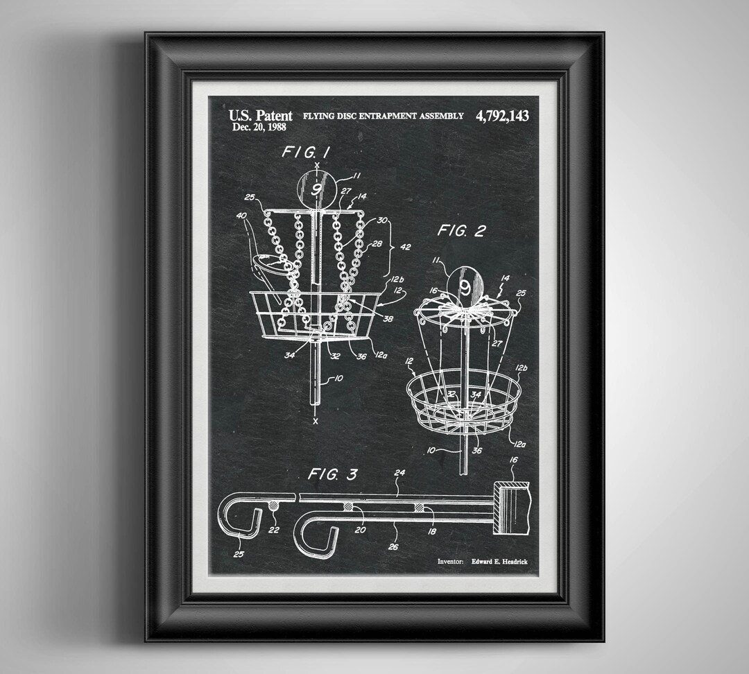 Frisbee Disc Golf Print Playroom Wall Decor College Student Gift Geek ...