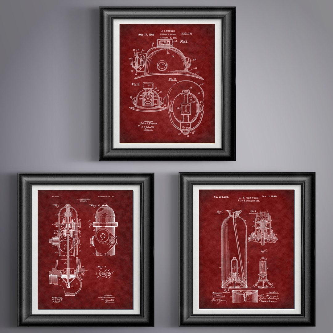 Fire Dept Print Firefighter Gifts for Fireman Nursery Decor Firefighter ...
