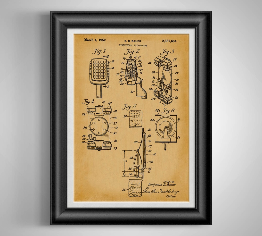 Microphone Patent Gifts for Musicians Music Teacher Gift Musician Gifts ...