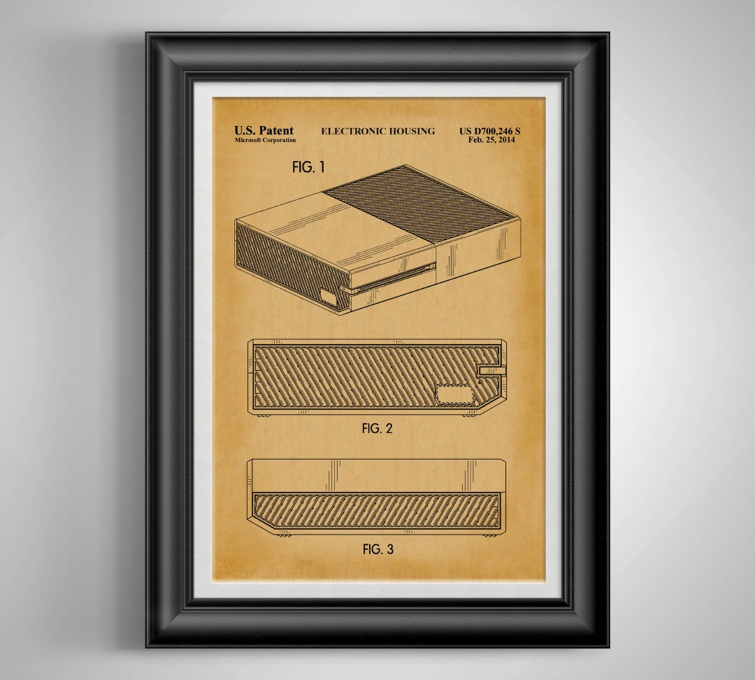 Xbox Poster Video Game Decor Microsoft Xbox Patent Game Room Decor ...