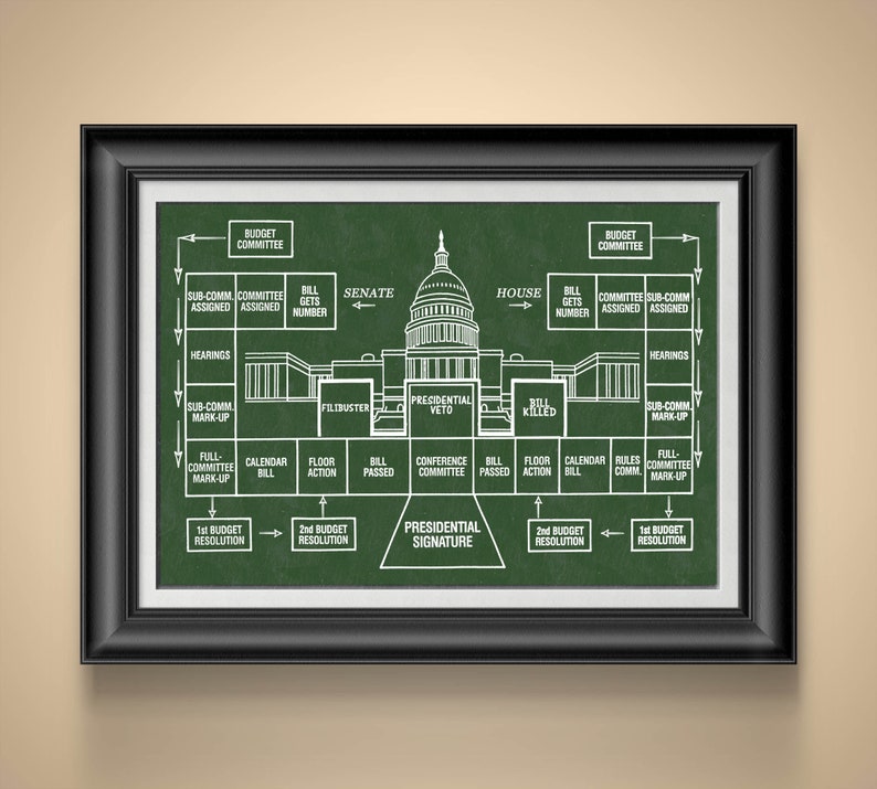 Political Science Bill Law Creation Poster Social Studies Wall Art ...
