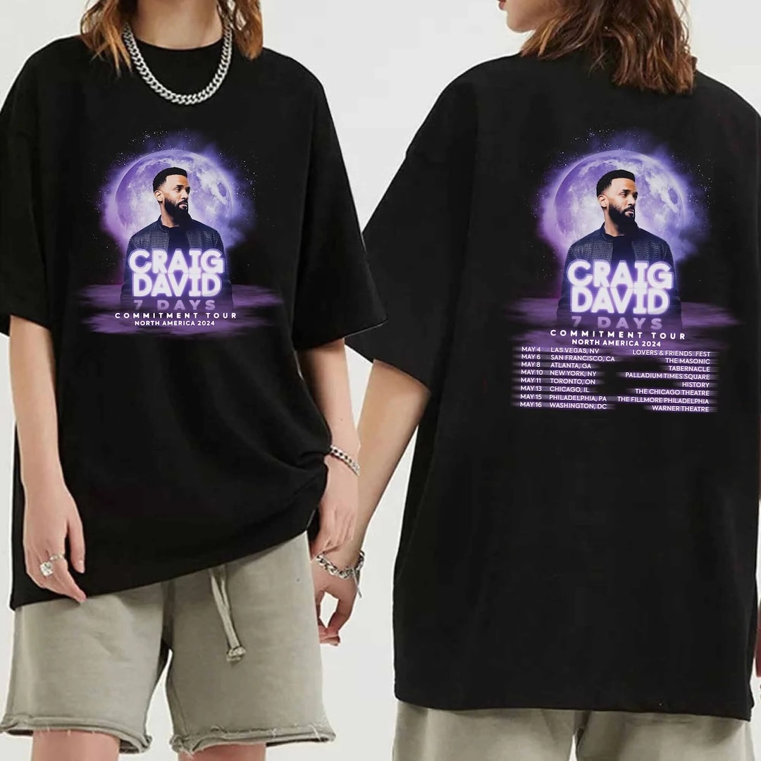 Craig David 7 Days Commitment Tour 2024 Shirt, Craig David Fan Shirt, Craig David 2024 Concert ...