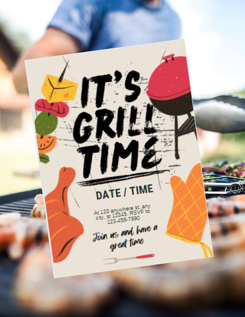 Editable BBQ Invitation Template - Etsy