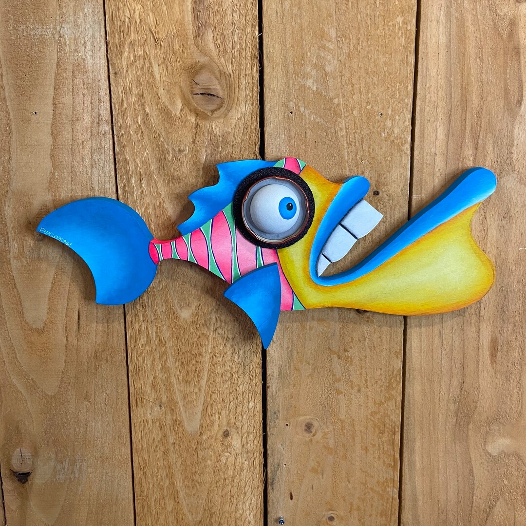 Pinksperiment. Wooden Fish Art, Repurposed Art, Recycled Art, Beach ...