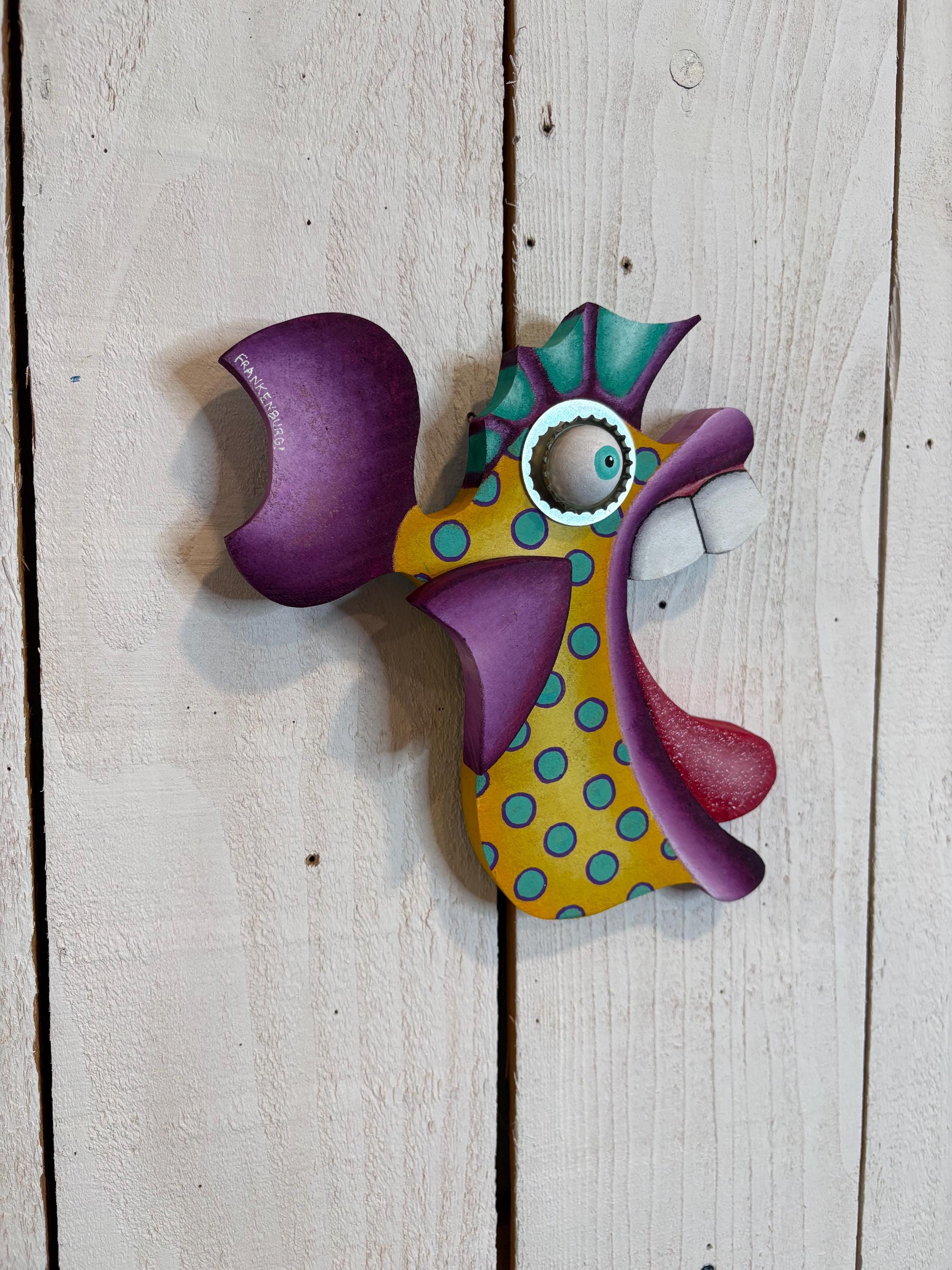 Whimsical Wooden Fish Art: Polka Derf. Handmade Polka Dot Wood Ocean ...